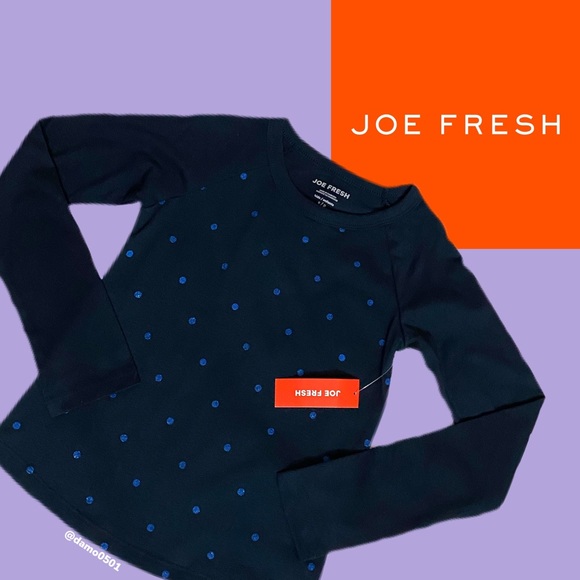 Joe Fresh | Shirts & Tops | Nwt Joe Fresh Navy Blue Glitter Polka Dot ...